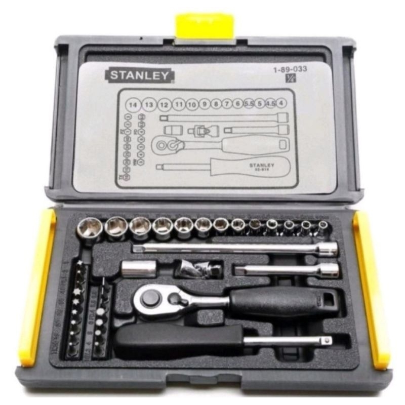 Stanley 35Pcs Metric Socket Set 6Pts. 1/4" DR. 89-033 ( 4-14mm ...