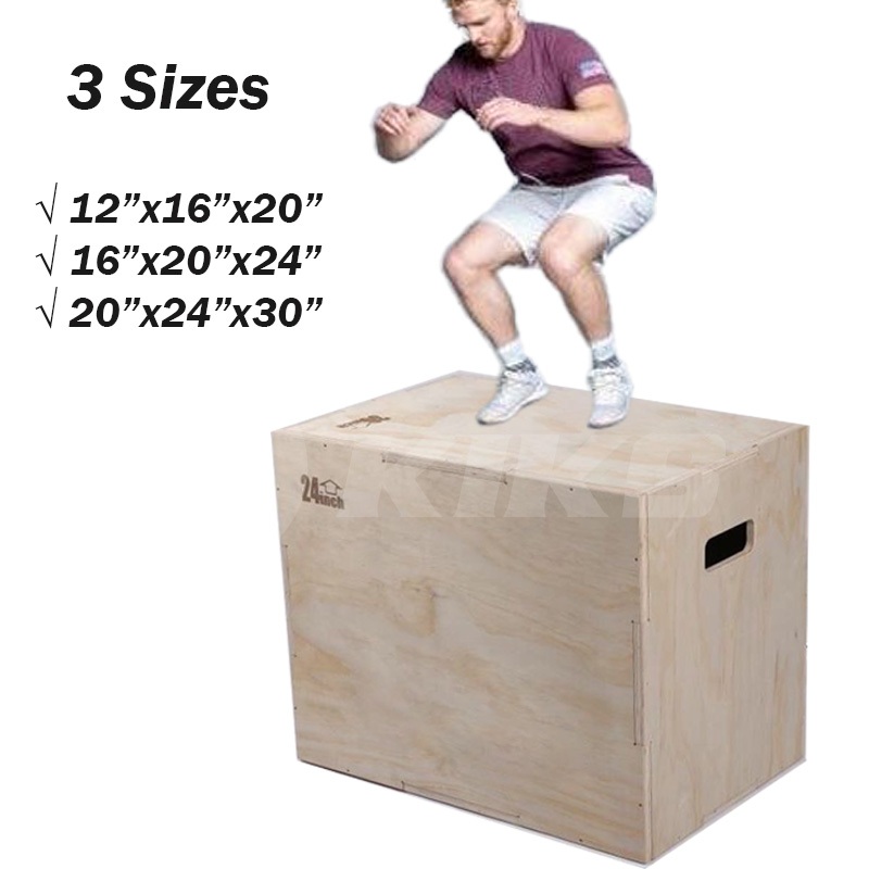 Plyo Box 3-in-1 Wooden Crossfit Standard Jumping Plyometrics Workout ...