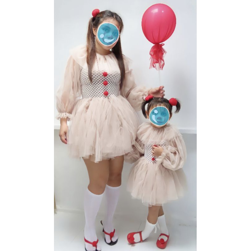Pennywise costume for 1 yr to adult(mother/daughter) | Shopee Philippines
