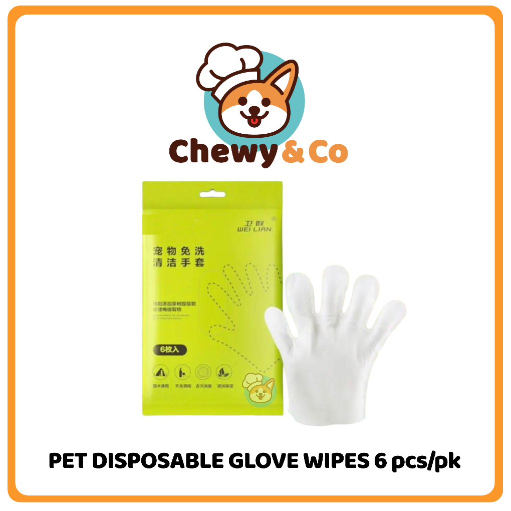Chewy & Co Disposable Pet Glove Wipes (6 pcs/pack) | Shopee Philippines