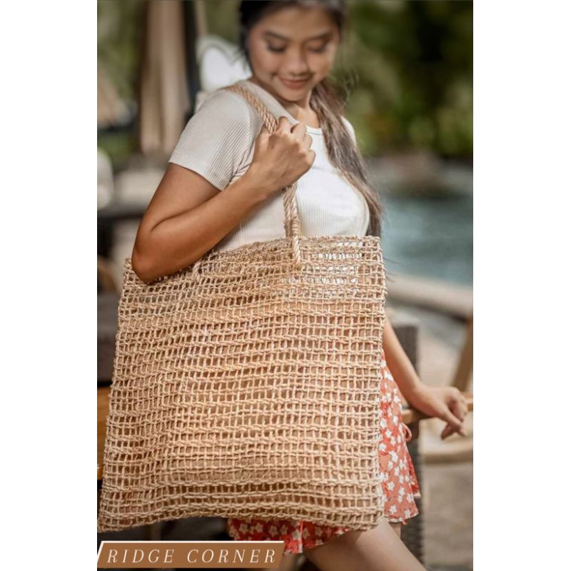 Abaca macrame flat bag oversized tote native bag | Shopee Philippines