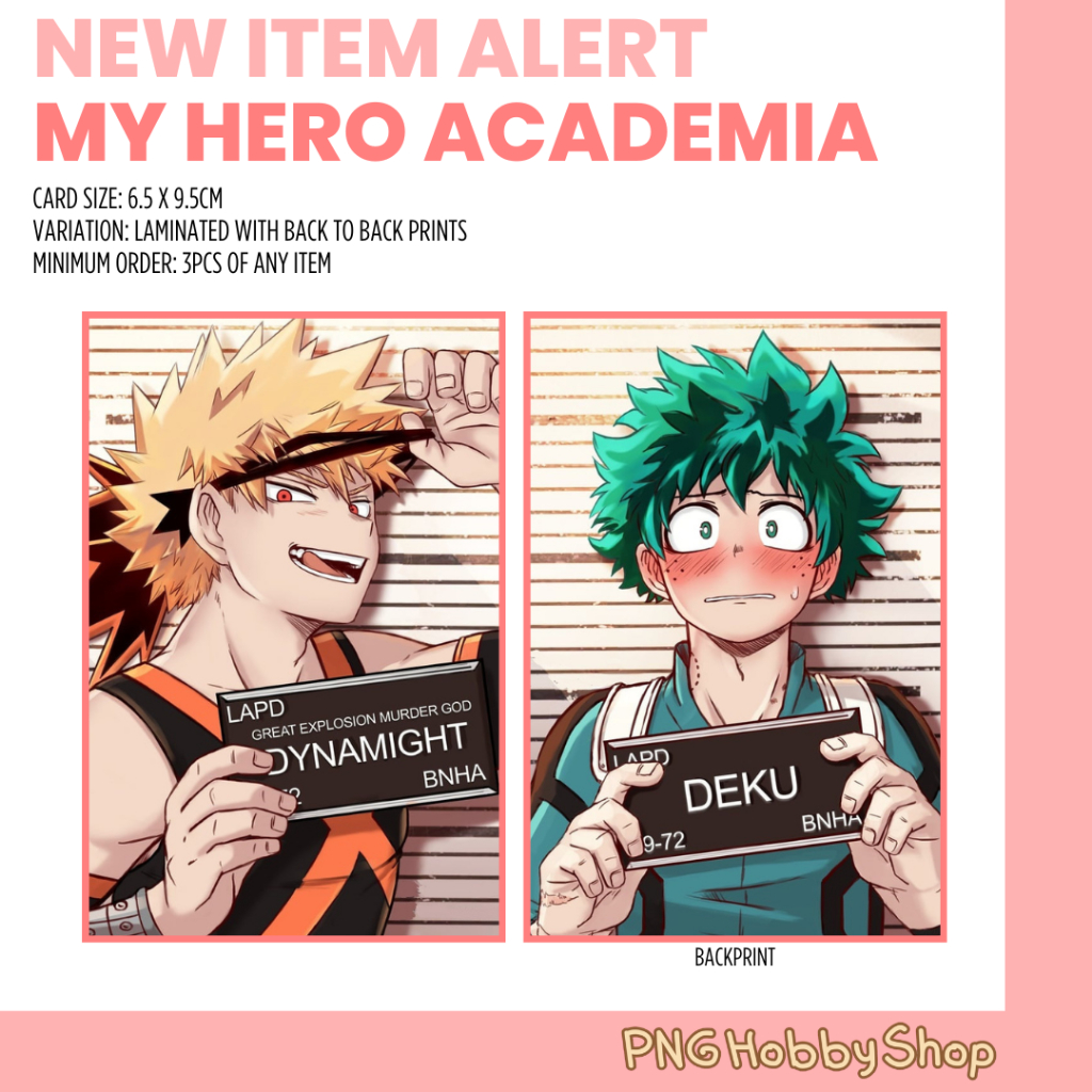 My Hero Academia Anime Back to Back Laminated Photocards - PNG Hobby ...