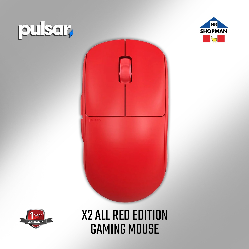 Pulsar X2 Mini Size 1 All Red Symmetrical Wireless Gaming Mouse ...