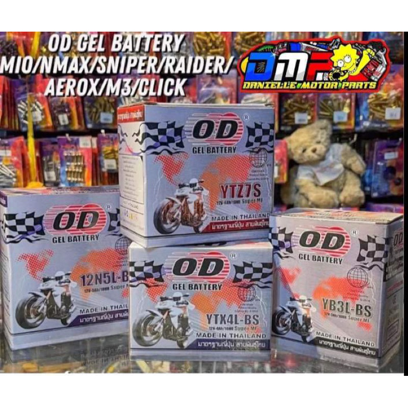 OD BATTERY GEL TYPE FOR MIO/SNIPER/CLICK/AEROX/NMAX/M3/GRAVIS ETC ...
