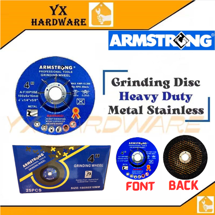 Armstrong Grinding Disc 4” Original Heavy Duty Grinding Wheel For Metal ...