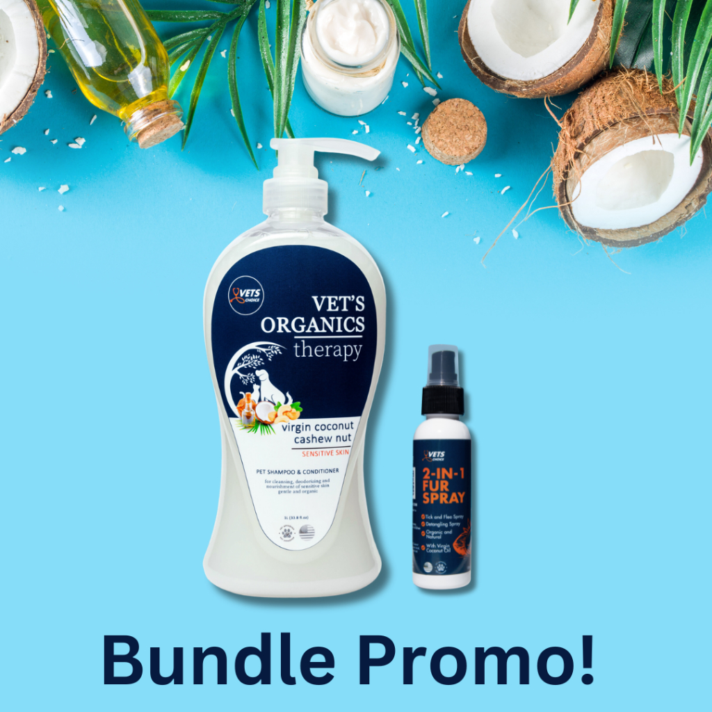 Vets Choice Organic Dog and Cat Shampoo and Spray Bundle (1 Liter ...