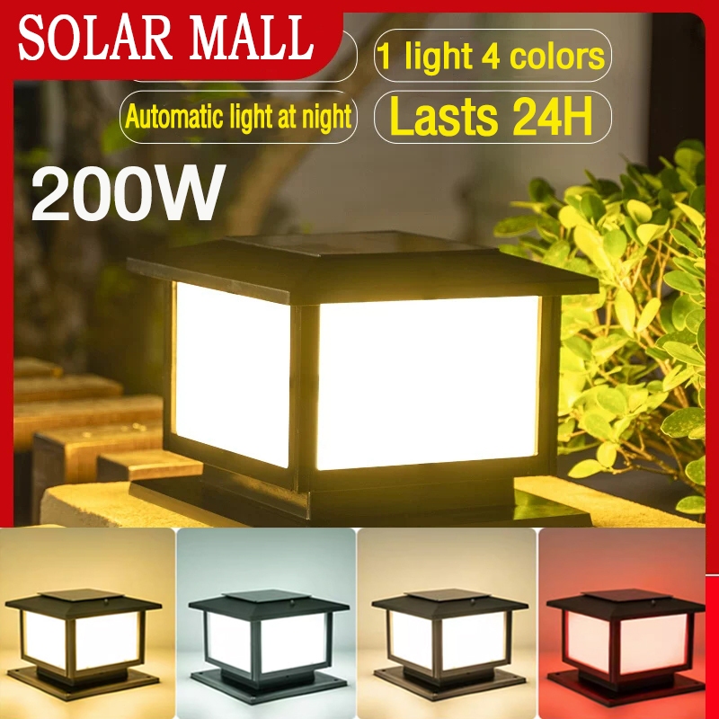Solar Post Light LED Solar Light Outdoor Waterproof Column Headlight ...