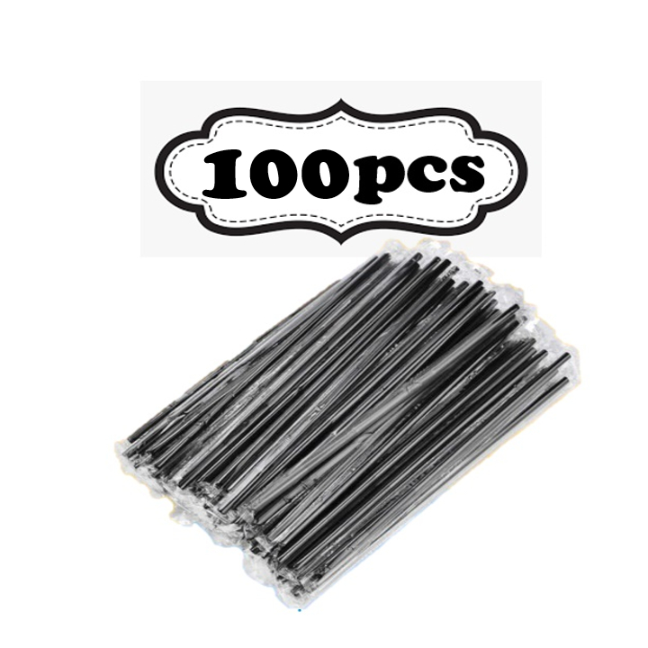 [100pcs/Pack] Slim Pointed Juice Hard Straw 6mm*21cm/23cm Individually ...