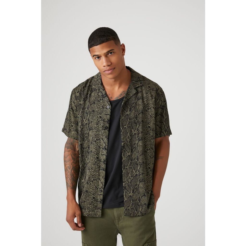 Forever 21 Men's Snake Print Shirt | Shopee Philippines