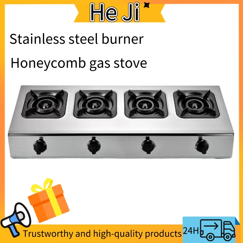 Kitchen black Long Four burner gas stove multi gas stove stainless 4 ...