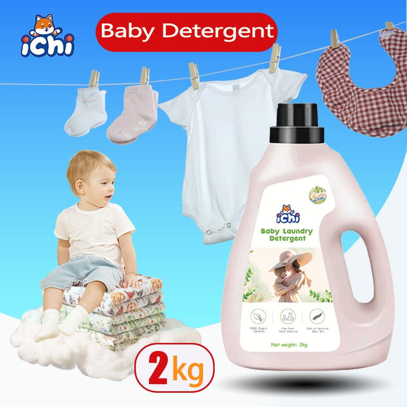 ICHI Baby Laundry Detergent 2L Bottle Natural Ingredients Detergent for Newborn Babies Clothes ...