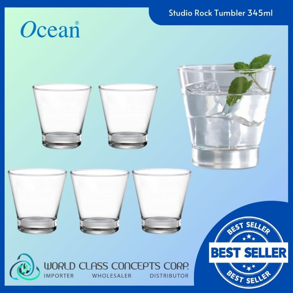 Ocean Glassware Studio Rock Drinking Glass Clear 12 Oz. / 345 mL ( Set ...
