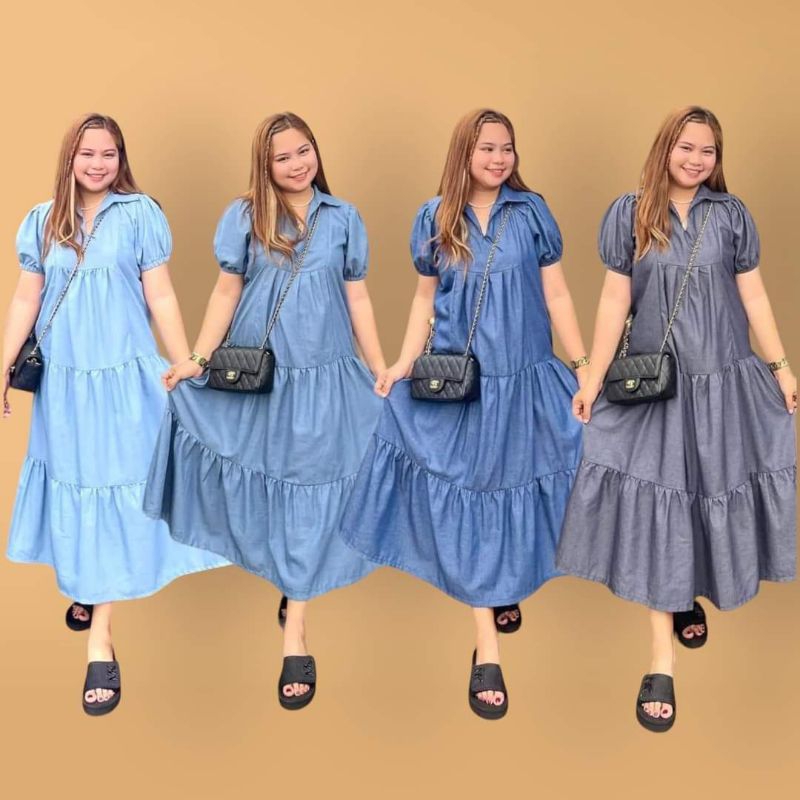 Maong Dress for Women Fit up to XL Frame | Shopee Philippines