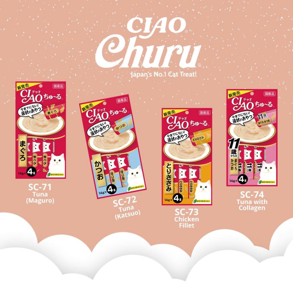 Ciao Churu 14g/Grilled 12g/Jelly 15g Cat Treats (4 pieces) | Shopee Philippines