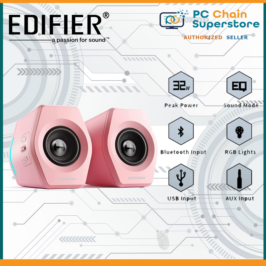 Edifier G2000 - RGB Led 2.0 Gaming Speakers with Bluetooth / USB ...