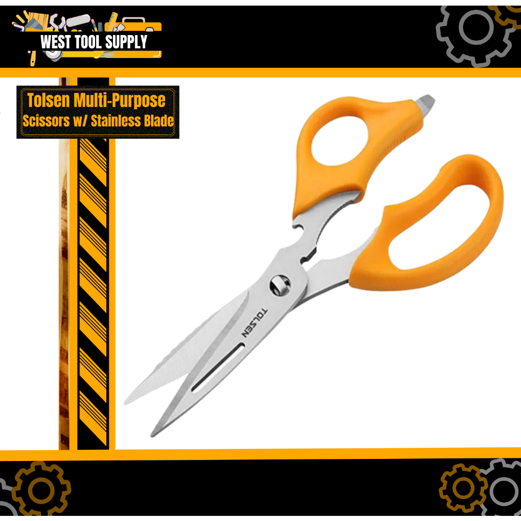 Tolsen Multi-Purpose Scissors w/ Stainless Blade (220mm,8-3/4″) Non ...