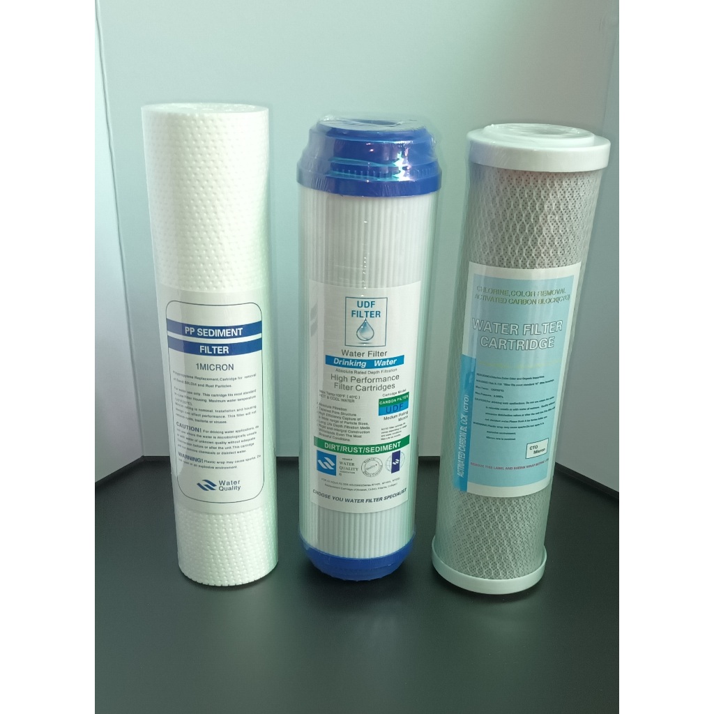 3 pcs Set - All 10 inches 3 Stage Filters replacement - PP 1 micron / GAC UDF / CTO Activated ...