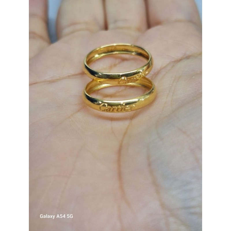 pawnable 18karat au750 yellow gold solid gold plain bandringengagement ...