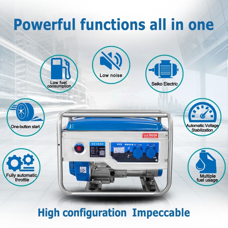 4000W Gasoline Generator 220V/60Hz Single Phase 4-Stroke Portable Small ...