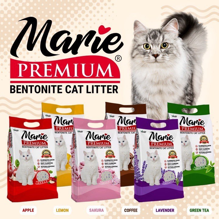 10L Pet Marie Premium Bentonite Cat Litter Sand Ultra Clumping Low Dust ...