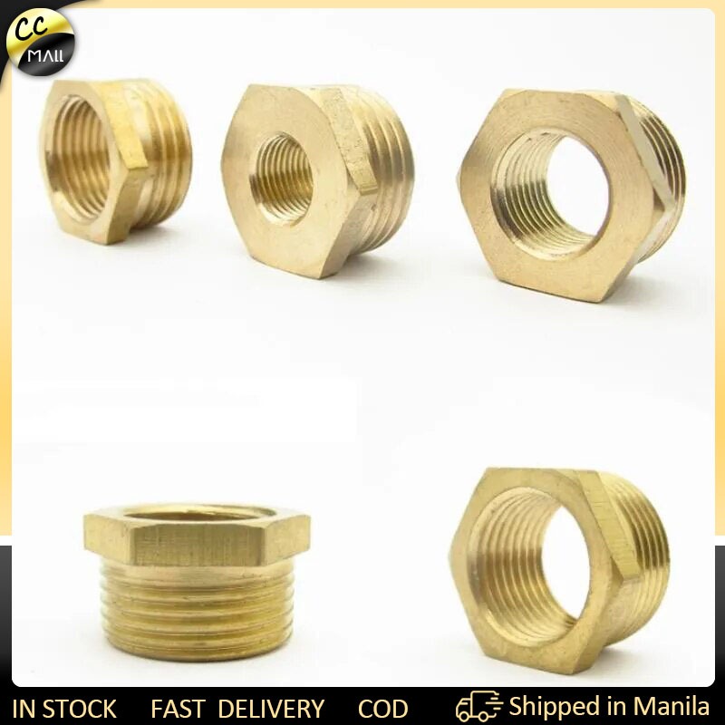 2pcs Brass Hex Bushing Reducer Pipe Fitting 1/4 3/4 Threaded Reducing ...