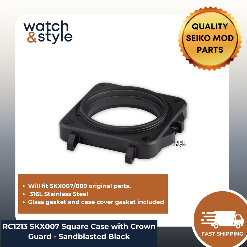 RC1213 SKX007 Square Case with Crown Guard - Sandblasted Black | Shopee ...