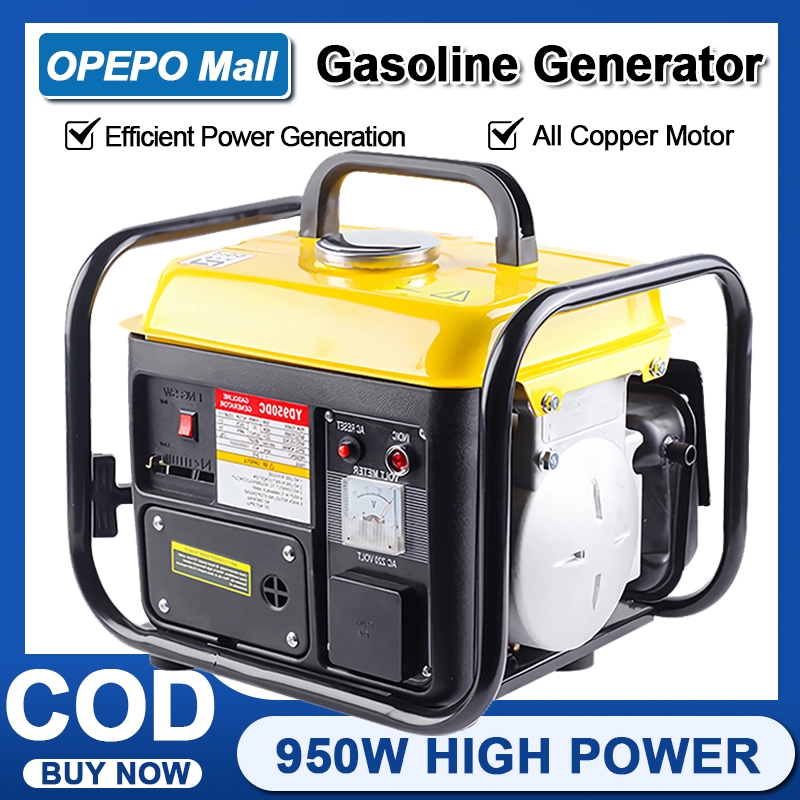 950W Gasoline Generator 220V/60Hz Hand Start Generator Portable Small ...