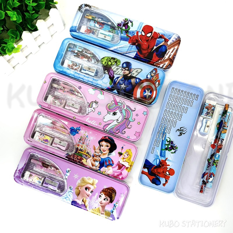 5-in-1 Cartoon Pencil Box 99-15 Data 2-Layer School Supplies Various ...