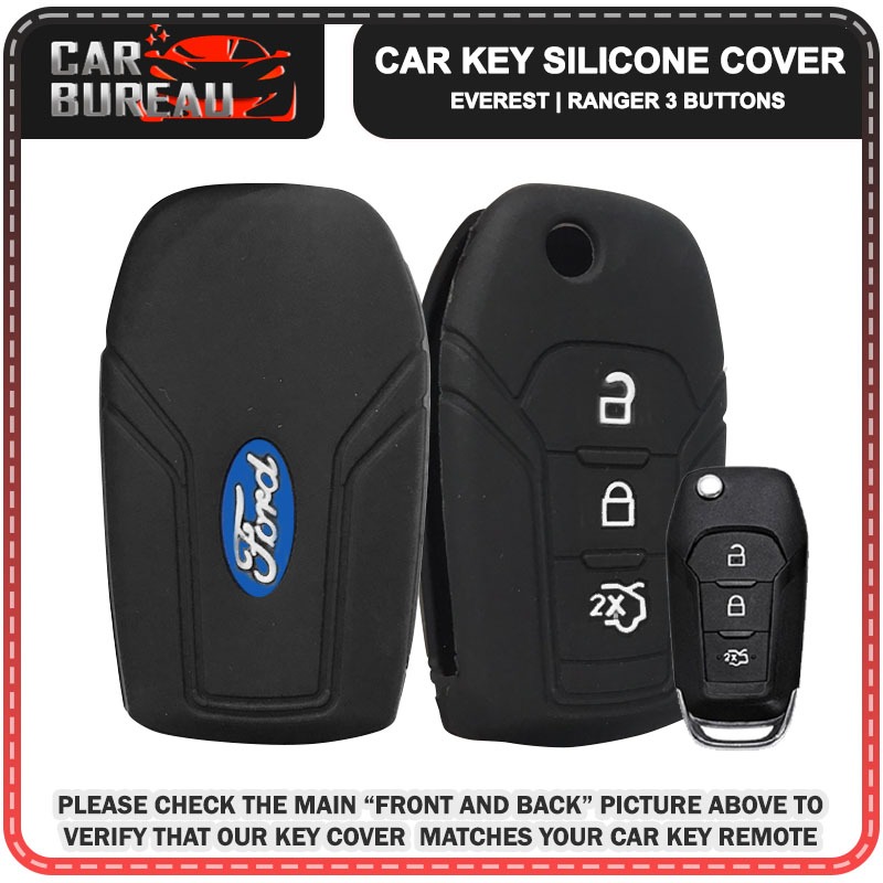 Ford Everest 3 Button Silicone Car Key Cover Case | Remote Key Cover ...