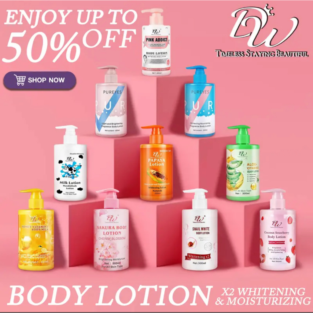 DW Body Moisturizing Whitening Brighten Lotion 300ml ( Aloe +VE / Honey ...