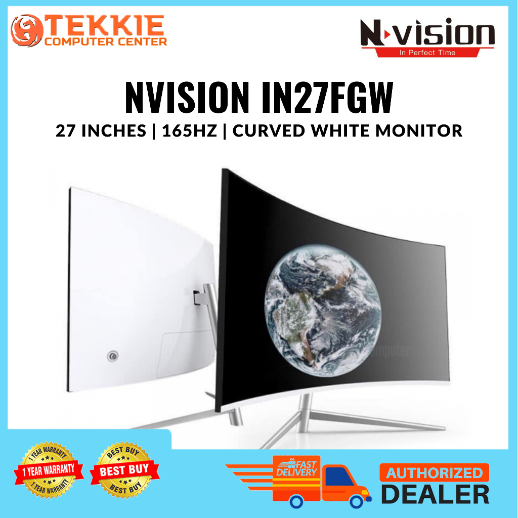 NVISION IN27FGW 27" 165HZ CURVED WHITE | Shopee Philippines