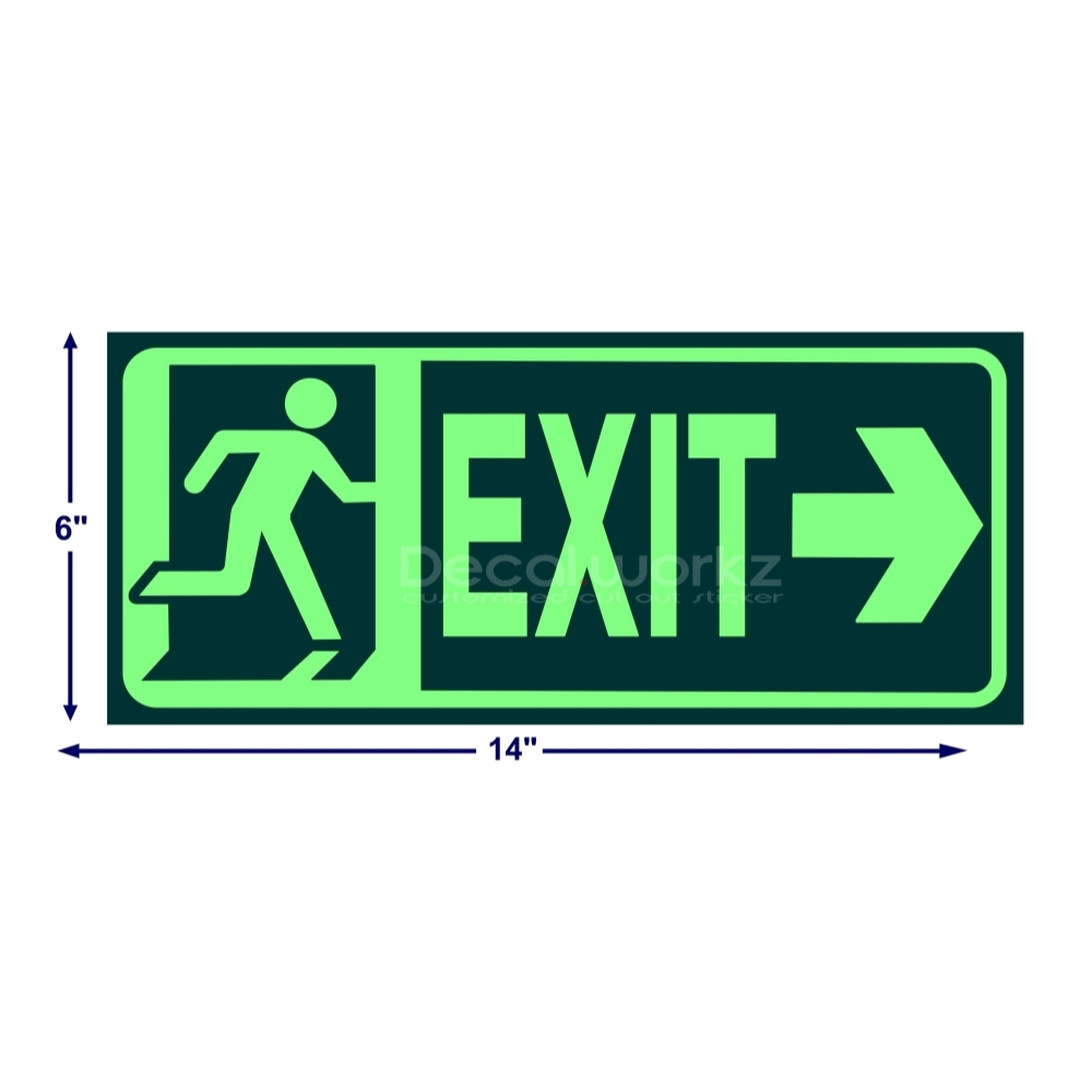 New Luminous EXIT Arrow Sign Glow in the Dark in 3mm. Sintra Board ...