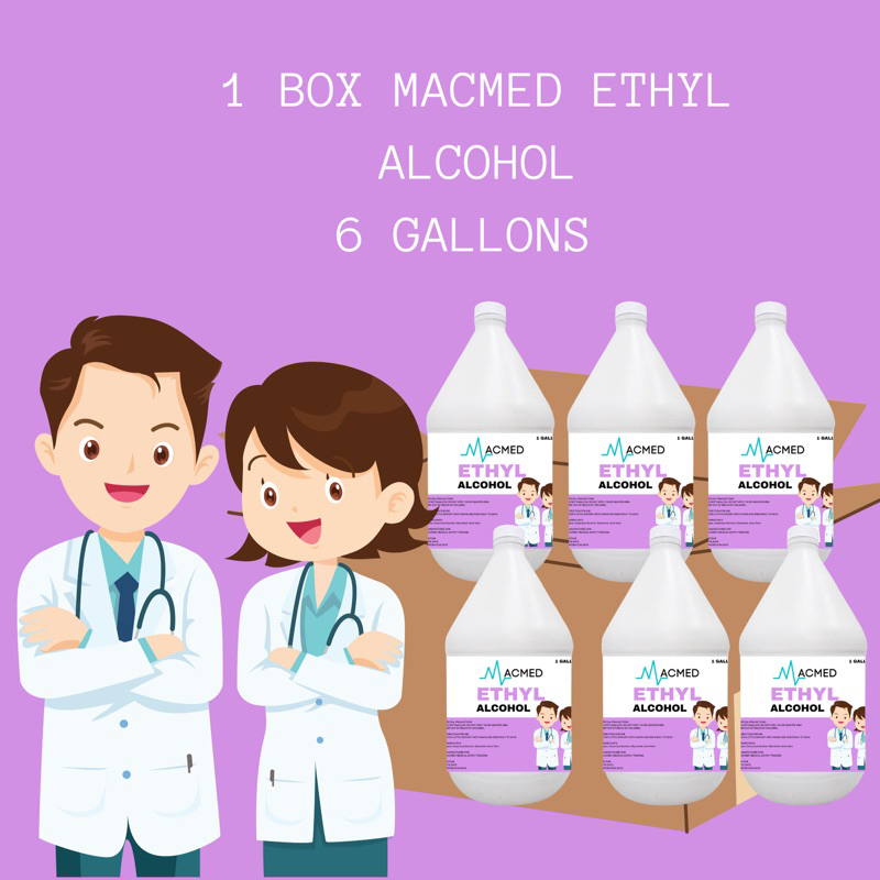 6 Gallons Macmed Ethyl Alcohol (maximum of 1 box per c.o) | Shopee ...