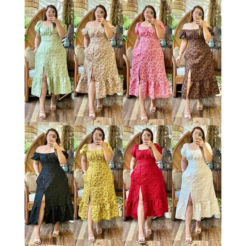 PLUSSIZE EMBOSSED DRESS | Shopee Philippines