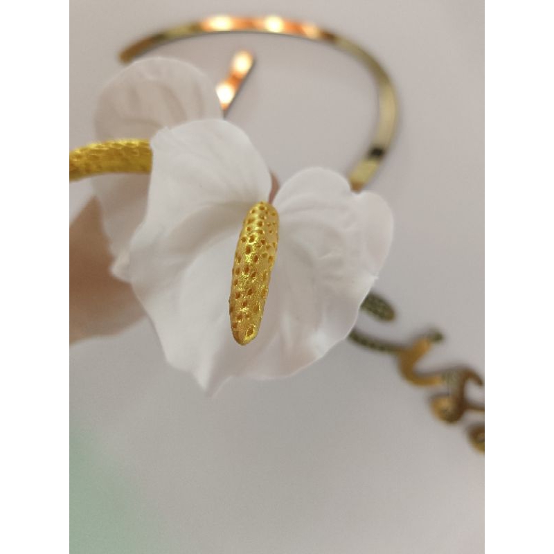 anthurium white with gold buds edible cake topper | Shopee Philippines
