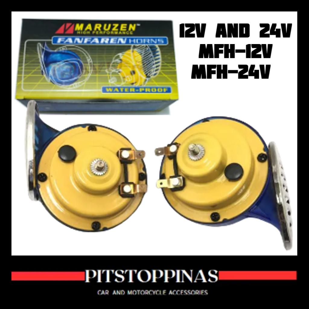 Maruzen Fanfaren Horn 12v and 24v MFH-12v MFH-24v for Car and Truck ...