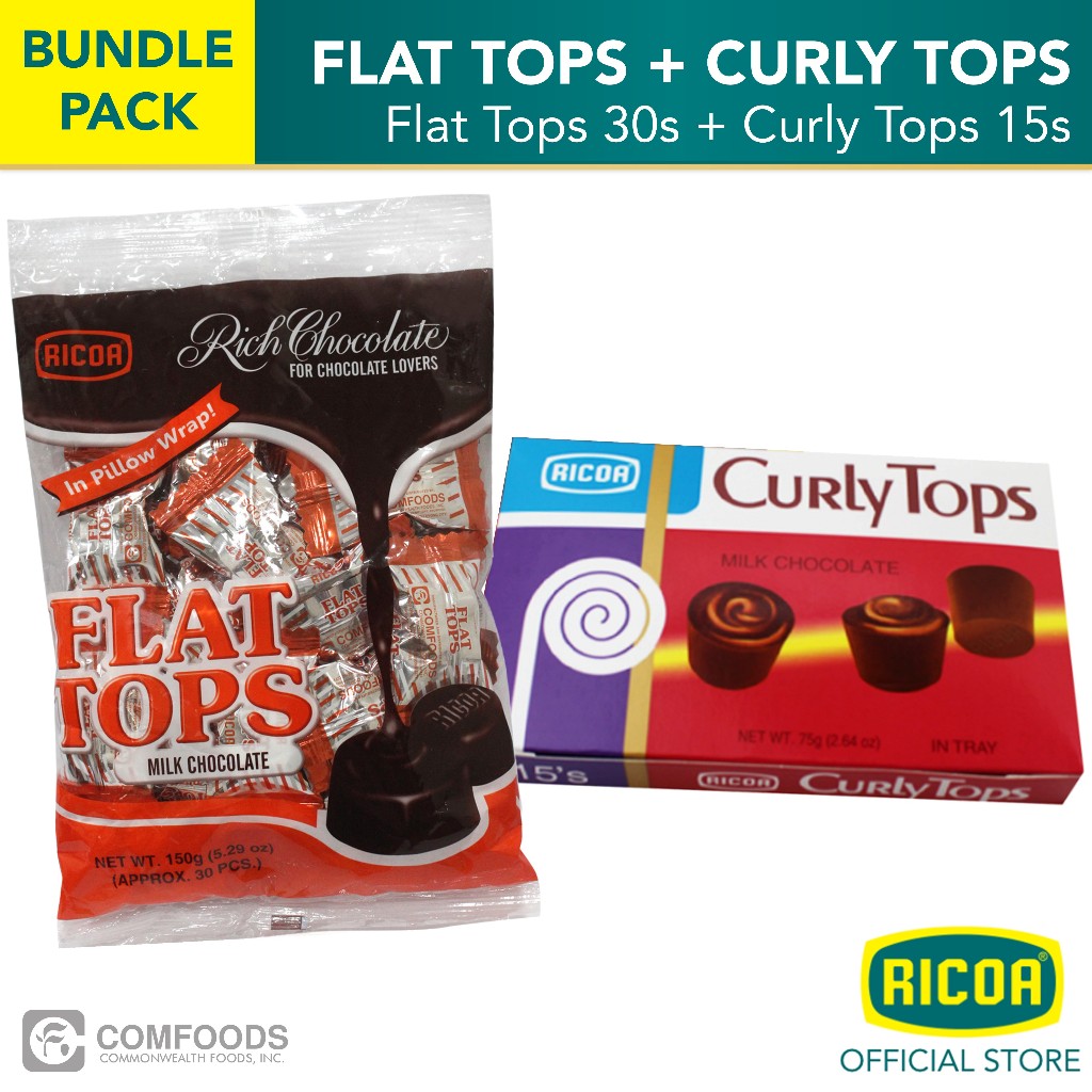 RICOA Chocolate Bundle - Flat Tops 30s + Curly Tops 15s | Shopee ...
