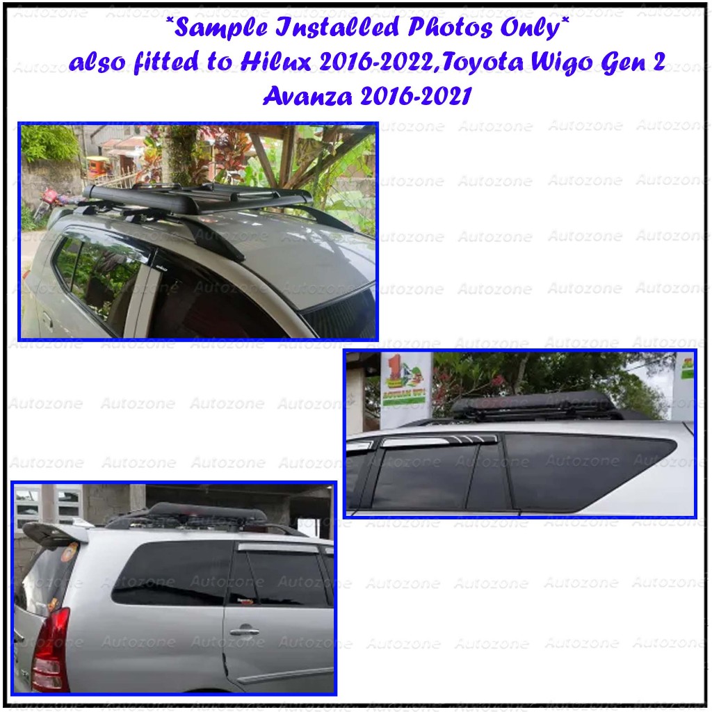 38x38 Black Roof Rack Car Basket, Clamp Crossbar and Clip Type Roof ...
