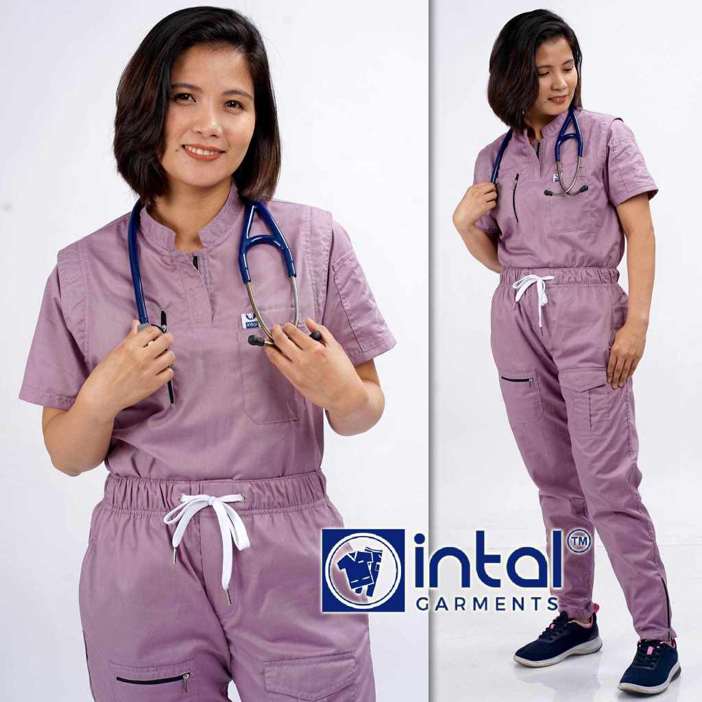 INTAL SCRUBSUIT 046 Elite MAHUSAY Chino Collar Vest Tapered Zipper Lap ...