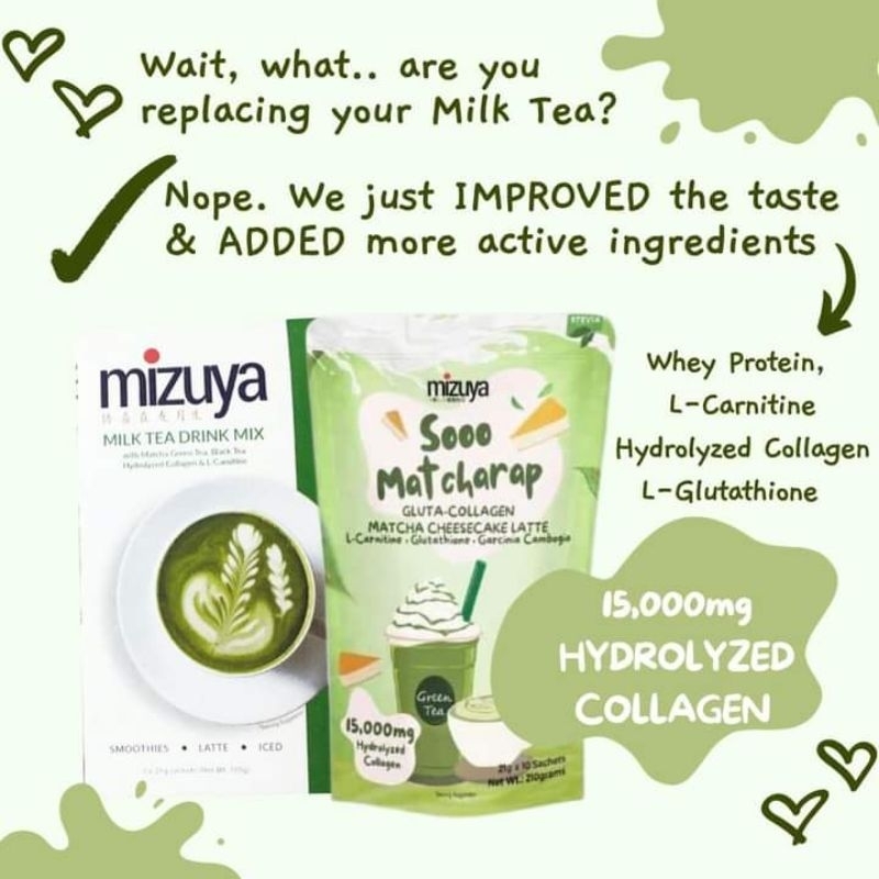 COD MIZUYA Matcha Slimming Milk tea | Shopee Philippines