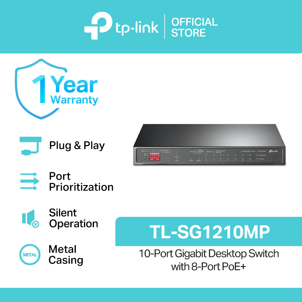 TP-Link | TL-SG1210MP | 10-Port | Gigabit | Desktop | Network | Switch ...