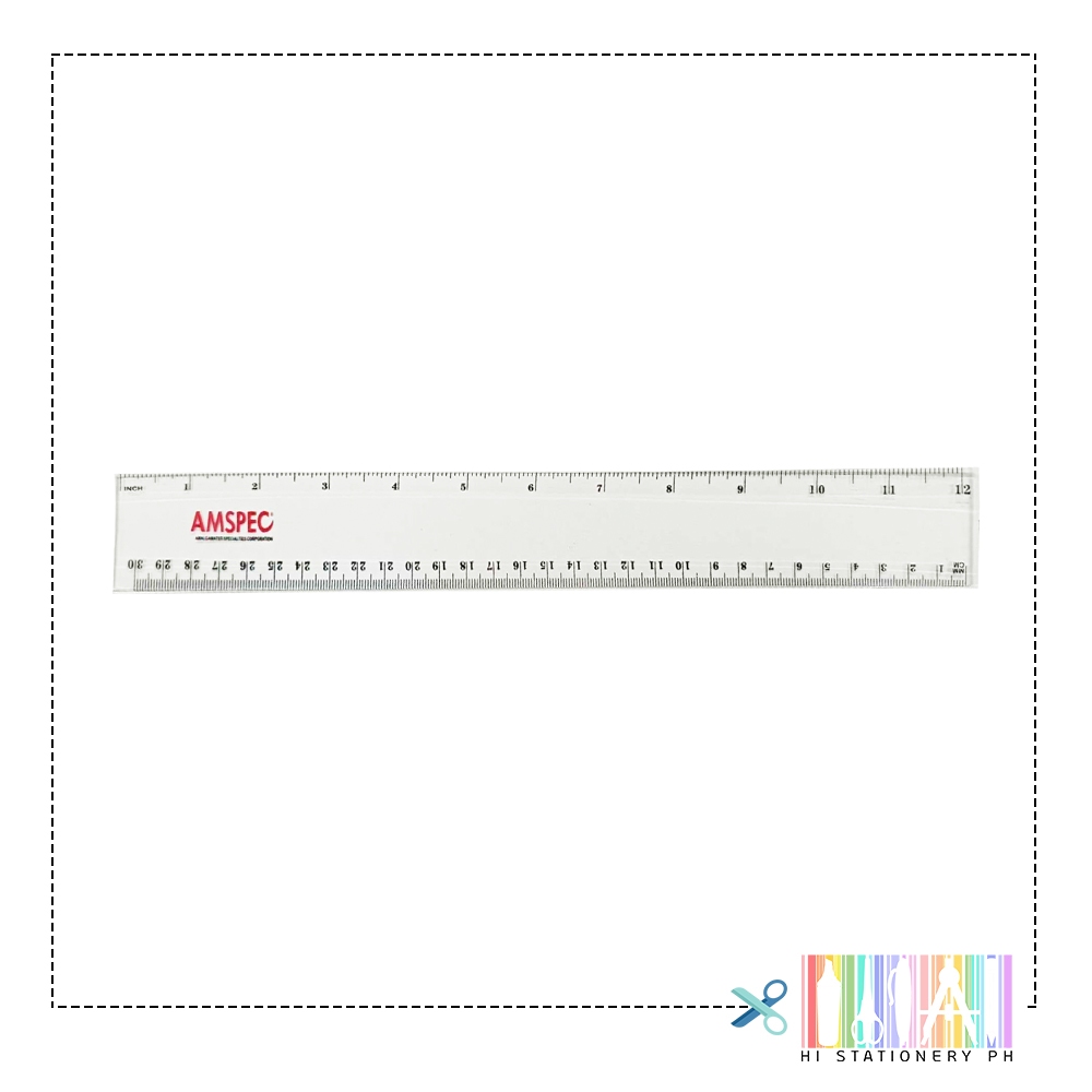 AMSPEC Plastic Ruler 12inches - 1pc | Shopee Philippines