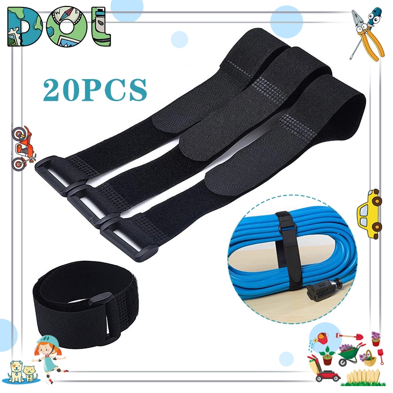 20pcs 20mm*300mm Reverse Buckle Velcro Tie Reusable Cable Tie Multi ...