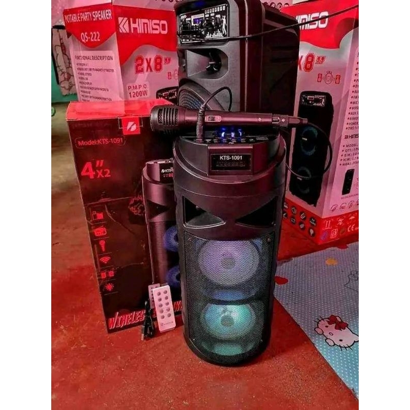 KTS Wireless Bluetooth Portable Wireless Speaker New Karaoke Free Microphone Remote | Shopee ...