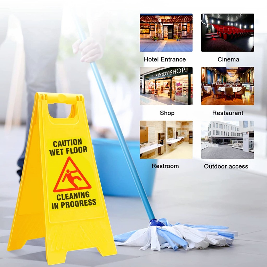 Caution Wet Floor Sign,Warning Signs,2-Sided Fold-Out,A Frame Safety ...