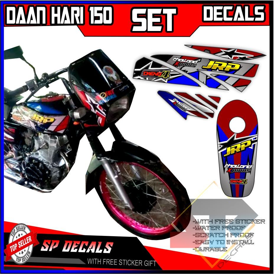 Daan Hari 150 Euro motor Full set tank side and top tank sticker Decals ...