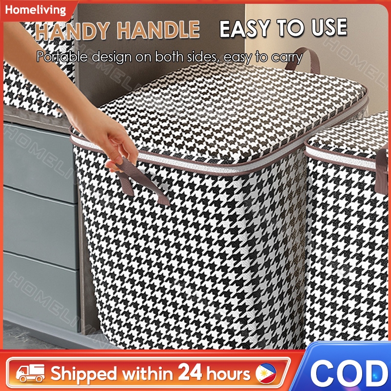 100/140L Storage Box For Clothes Big Basket Laundry With Cover ...