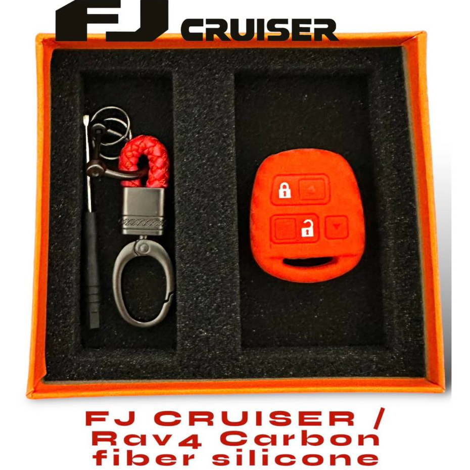 FJ Cruiser / RAV4 Carbon Fiber Silicone Car Key Cover Set | Shopee ...