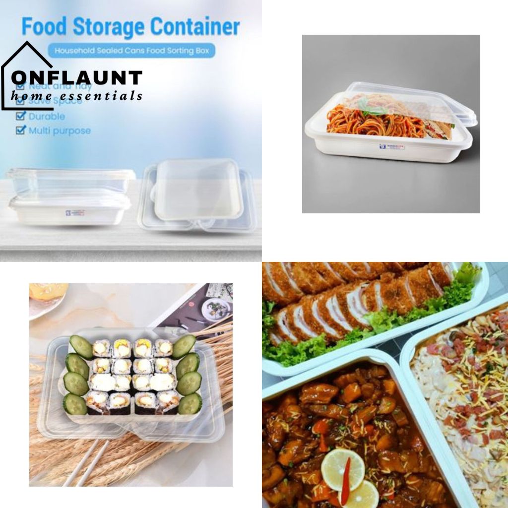 OnFlaunt Rectangle Food Container Plastic Food Storage Reusable Food ...