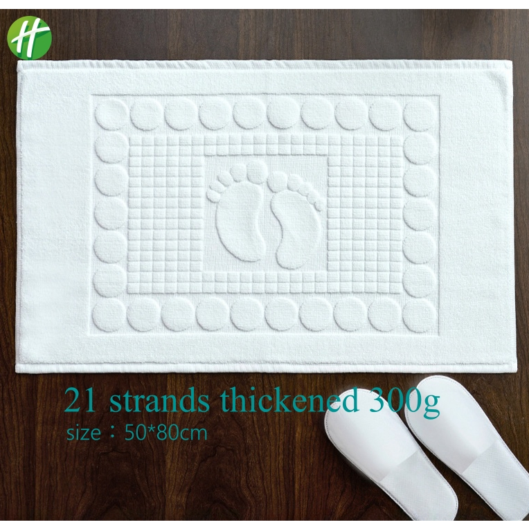 Bath Mat Cotton 50*80cm 300g High Quality Hotel Bath Mat Super Absorbent Floor Towel(10pcs ...
